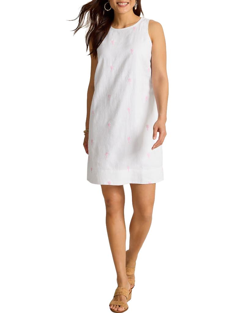 TOMMY BAHAMA Palm Tree Embroidered Linen Dress